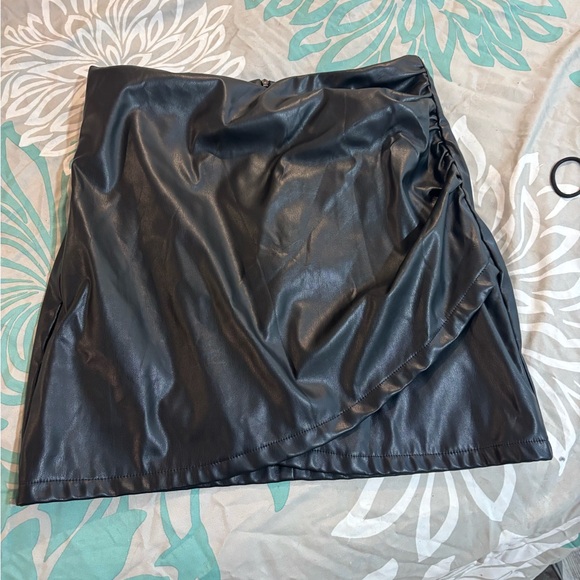 SHEIN | Skirts | Shein Black Faux Leather Mini Skirt | Poshmark